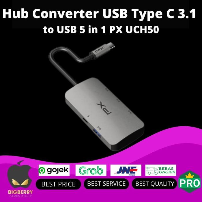 Jual Hub Converter USB Type C 3.1 MacBook Laptop to USB 5 in 1 PX UCH50 ...