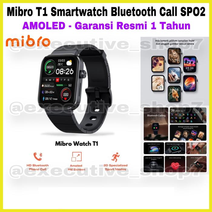 Jual Mibro T1 Smartwatch Bluetooth Call SP02 AMOLED - Garansi Resmi 1 ...