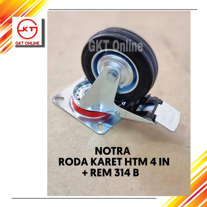 Jual Notra roda karet Hitam Rem 4 in/Roda Trolly 4 Inch - Jakarta Pusat ...