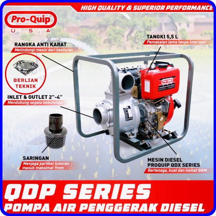 Jual Mesin Pompa Air Alkon Solar Diesel Water Pump ProQuip QDP 100 / 4 ...