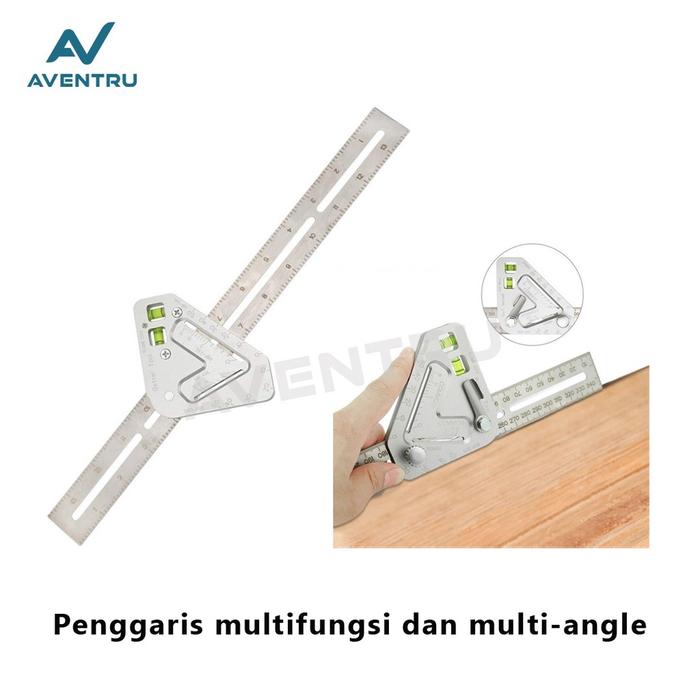 Jual Penggaris L Sudut Siku Busur Speed Square Waterpass Air Kombinasi ...