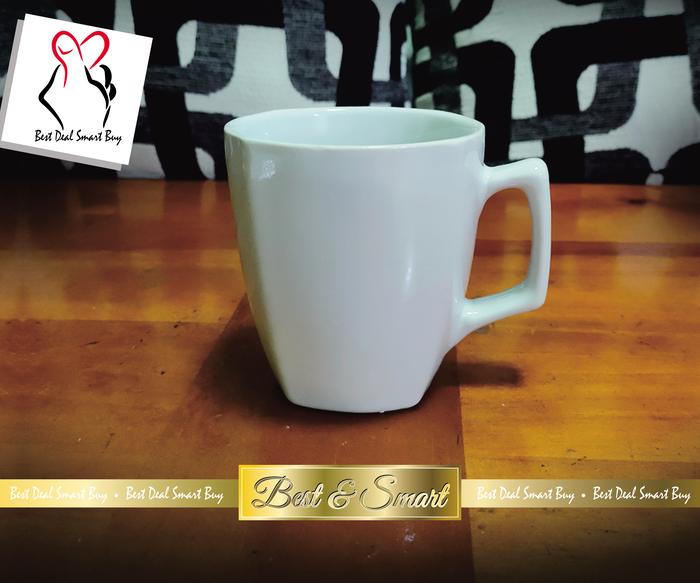 Jual Cangkir Keramik Kotak/Square Putih Polos 200ml/cc Uncoating ...