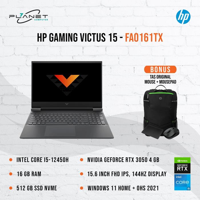 Jual HP Gaming Victus 15-FA0161TX i5-12450H 16GB 512GB RTX3050 WIN11 ...