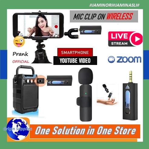 Jual Microphone Dual Mic Clip On Wireless USB PC Zoom Laptop 50Meter ...