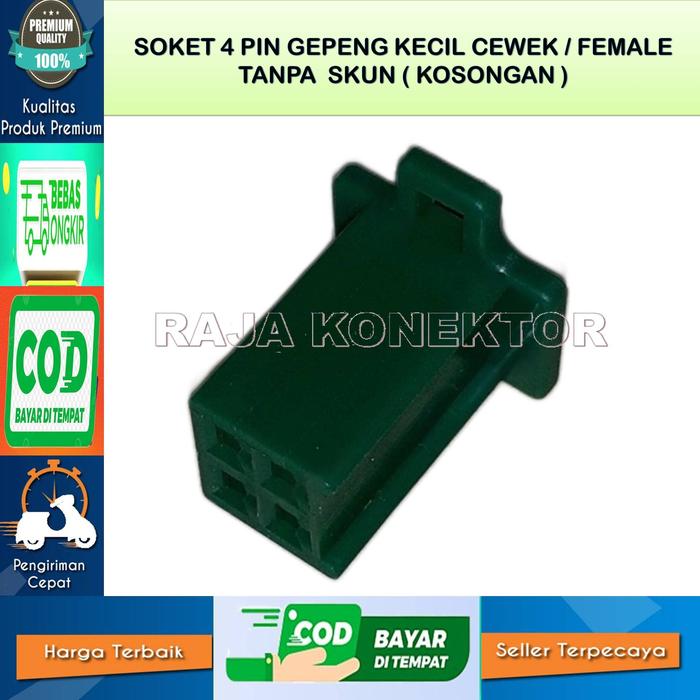 Jual soket kabel skun gepeng kecil 4 pin Hijau/soket kabel 4 pin cewek ...