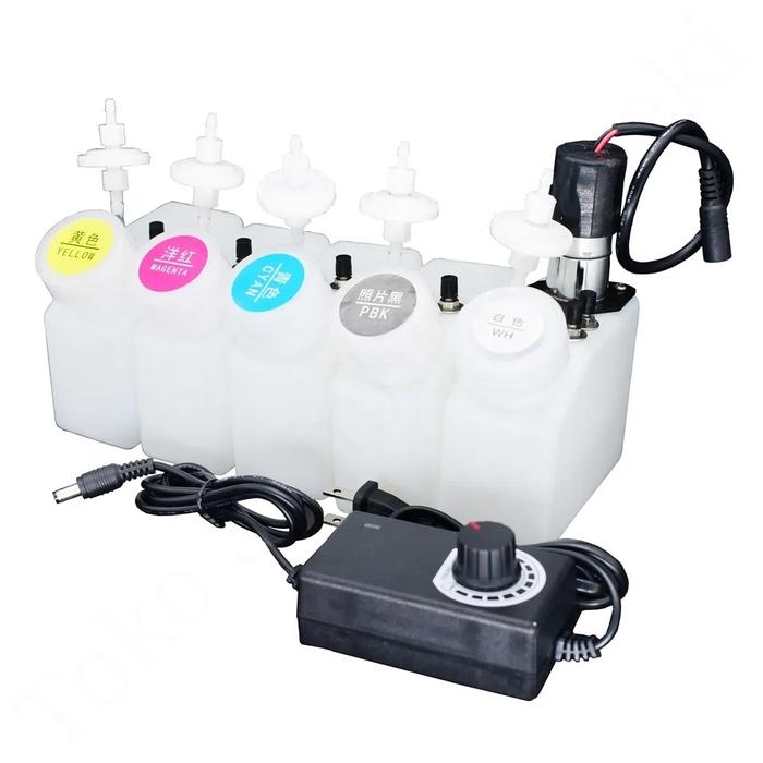 Jual Tabung Tinta 5 Warna Pengaduk CISS UV Melior DTF DTG Ink Tank Printer - Jakarta Utara ...