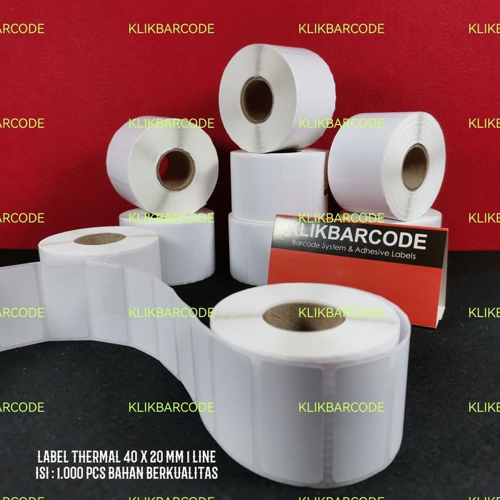 Jual KERTAS LABEL THERMAL | TERMAL 40x20 | 40 x 20 | ISI 1.000 PCS ...