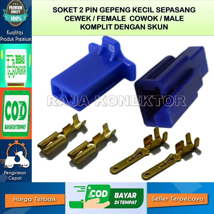 Jual SOKET SOCKET KONEKTOR KABEL 2 PIN KECIL MOTOR MOBIL MALE FEMALE ...