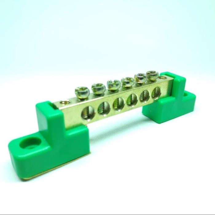 Jual Terminal Kabel Blok Netral Block Ground 6 Pole M4 6x9 mm Kuningan ...