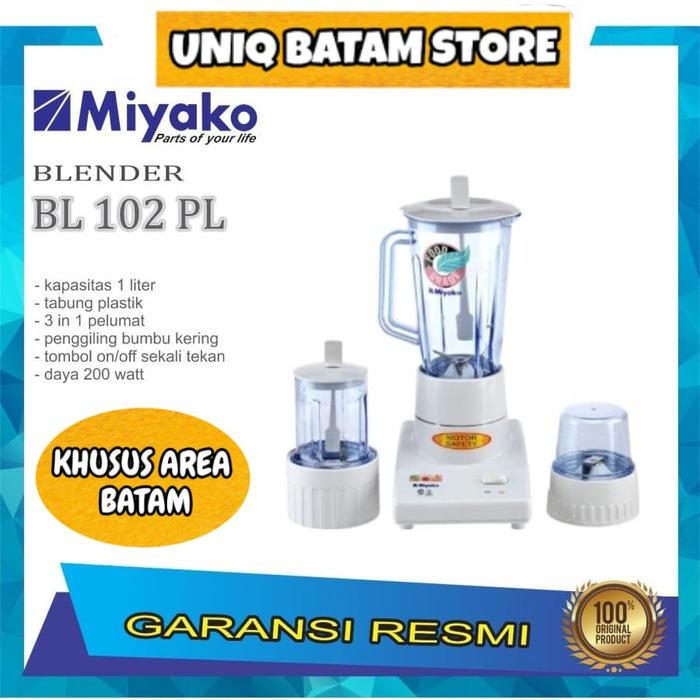 Jual BLENDER MIYAKO GELAS PLASTIK 3 IN 1 BL 102 PL 1 LITER [ BATAM ...