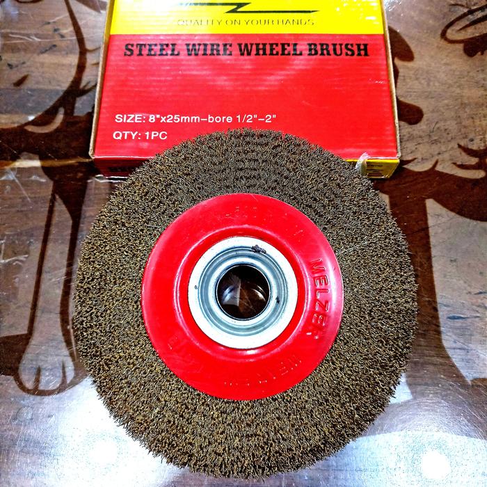Jual sikat brus kawat roda bulat steel wire wheel brush gerinda grinda ...