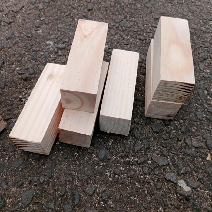 Jual Balok Mini /Wooden Block Kayu Pinus/ Jati Belanda 3 cm x 3 cm x 10 ...