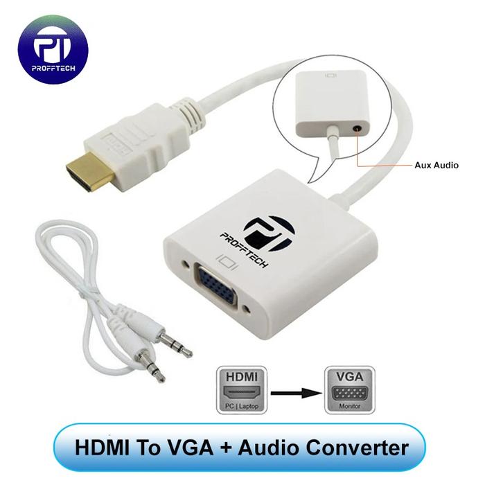 Jual CONVERTER HDMI TO VGA + AUDIO ProffTech.HDMI (IN) TO VGA (OUT ...