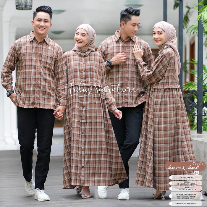 Jual new shanum dan shandi couple baju sarimbit dress kemeja flanel ORI ...