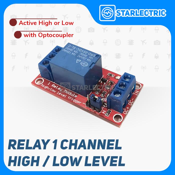 Jual Module Relay 1 Channel 5V Active High or Low Trigger Optocoupler ...