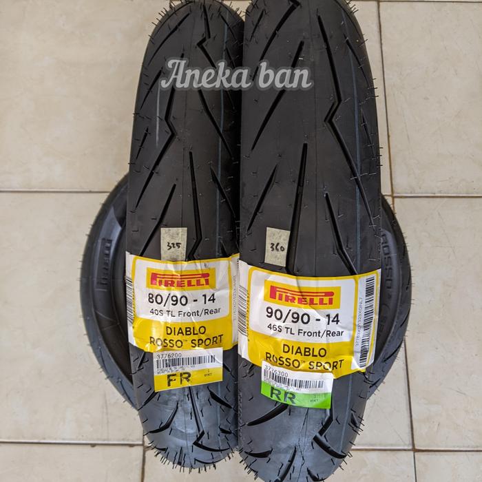 Jual BAN MOTOR PIRELLI DIABLO ROSSO SPORT 1 SET PAKET 80/90 & 90/90 ...