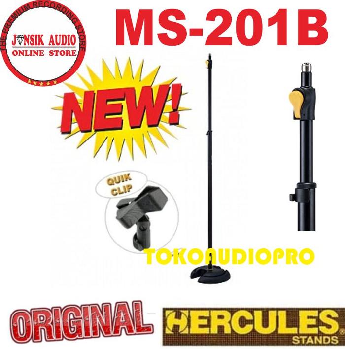 Jual Hercules MS201B PLUS Round Base Straight Microphone Stand Ms-201B ...