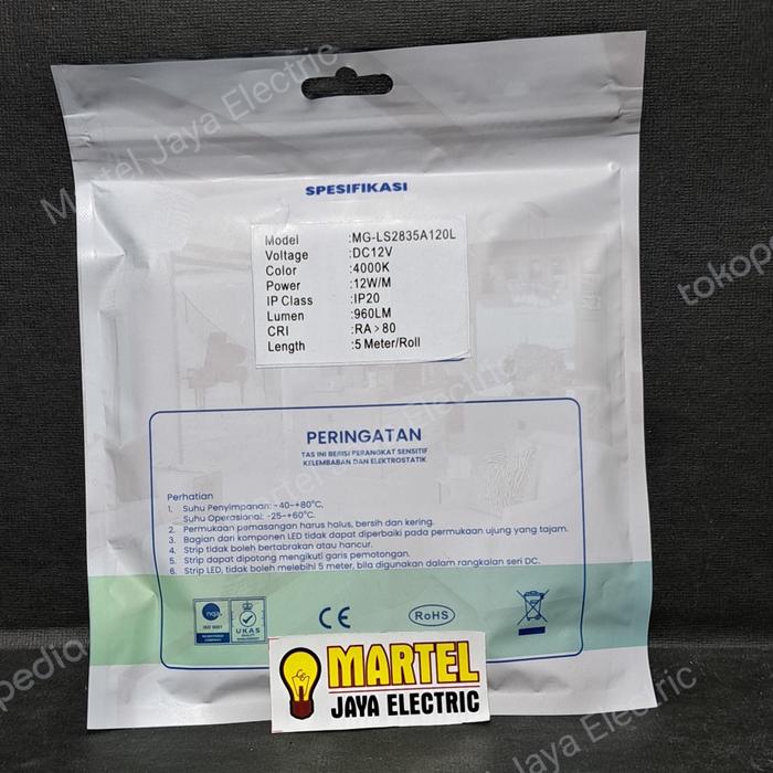 Jual Lampu led strip morgen 2835 5METER IP20 DC 12V 120 LED - 10000k ...