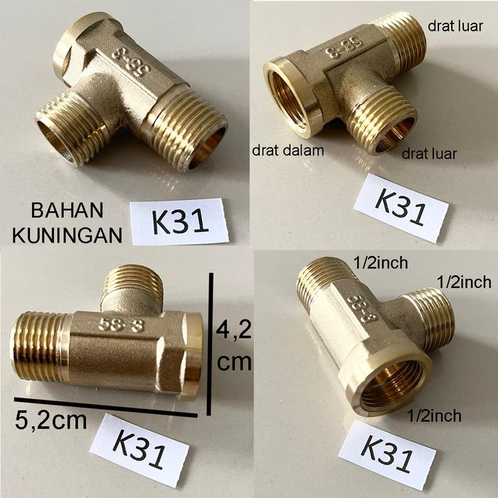 Jual Fitting Air Panas Kuningan Sambungan Pipa Nepel Napple Drat Luar Dalam - K33 - Jakarta ...