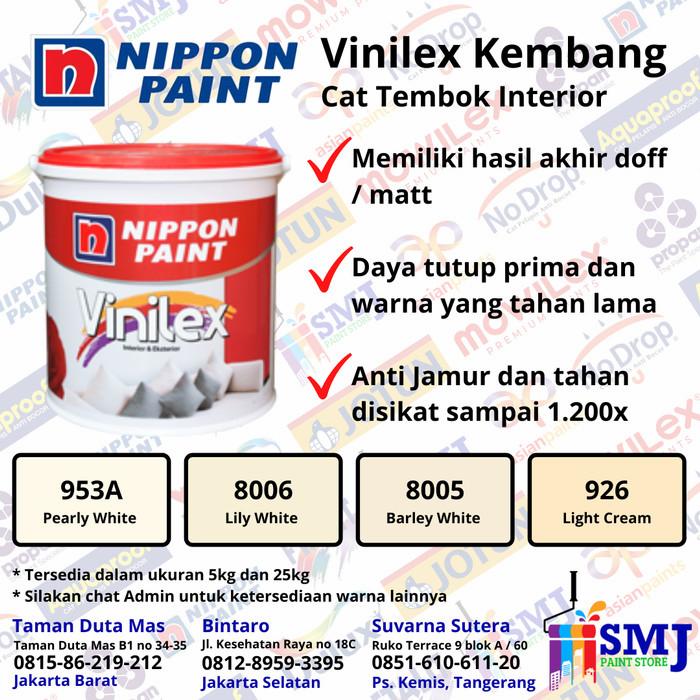 Jual Cat Tembok Interior NIPPON PAINT VINILEX 5000 Lily White 8006 5kg ...