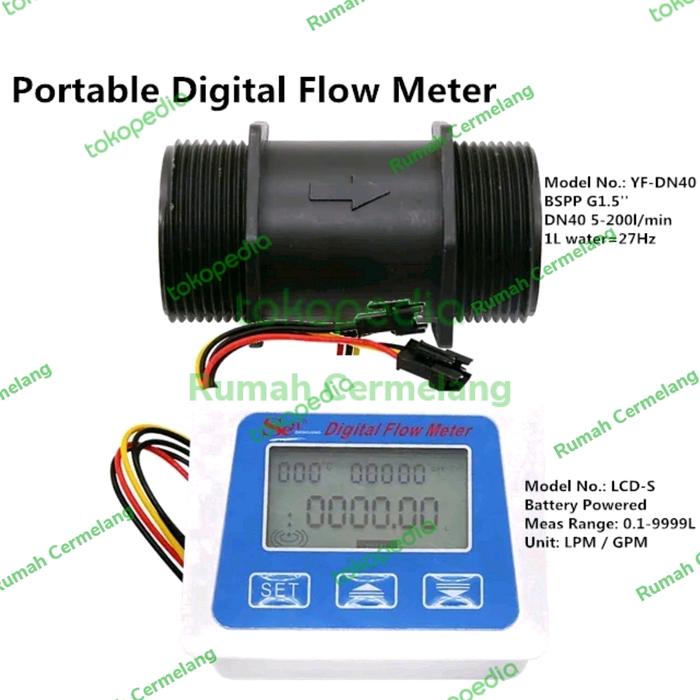 Jual Digital Flow Meter Display With Flow Sensor 1.5 inch LCD-S ...