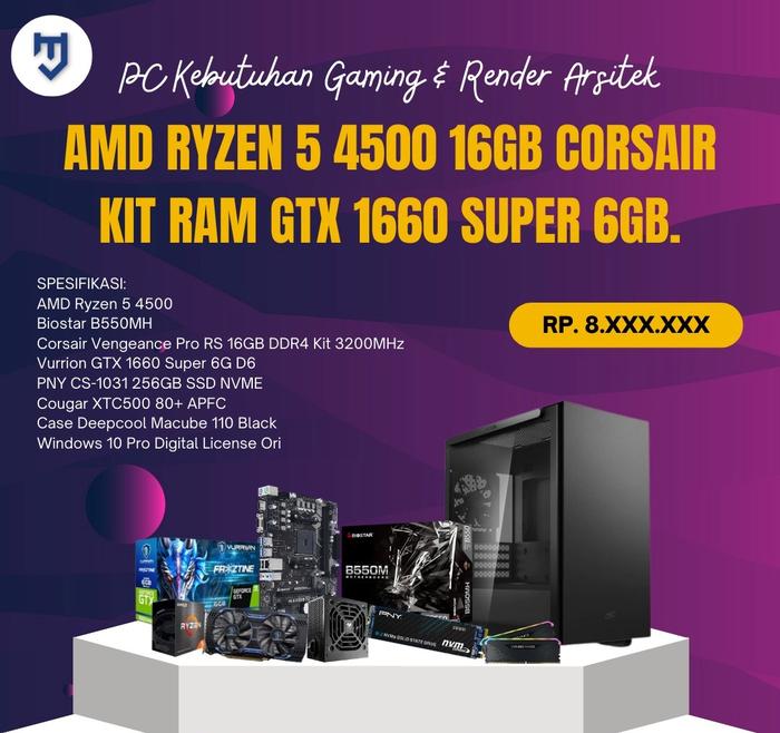 Jual PC Kebutuhan Gaming & Render Arsitek AMD Ryzen 5 ft GTX 1660 Super - Kota Semarang - MJ ...