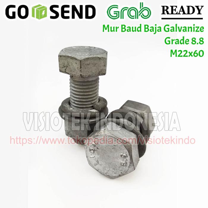 Jual Baud Baja 8.8 Galvanis M22x60 Mur Baut Tower HD Galvanize - Kota ...