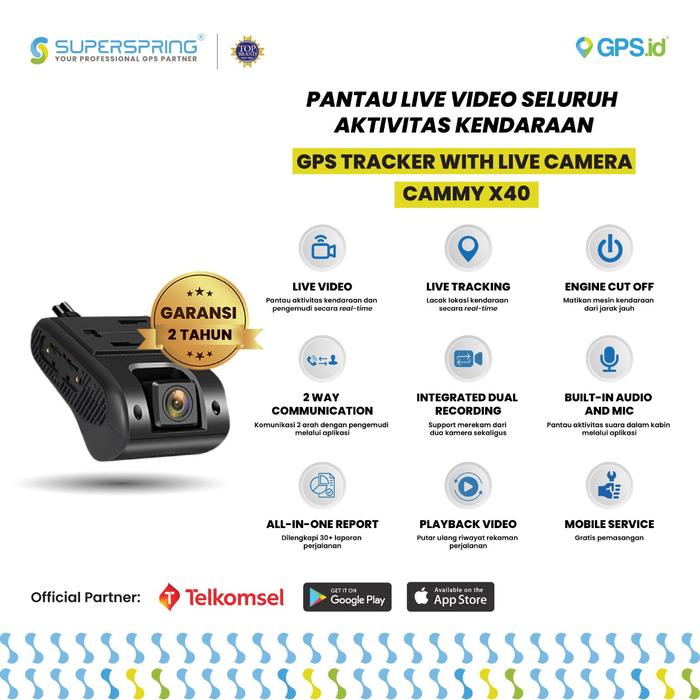Jual Super Spring Gps Tracker With Live Camera - Cammy X40 - X40 + Rear ...