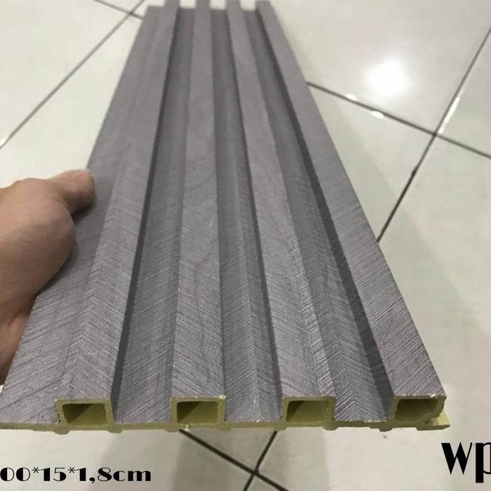 Jual WPC WALL PANEL DINDING WOOD PANEL KISI KISI 3M - Abu2, 50cm ...