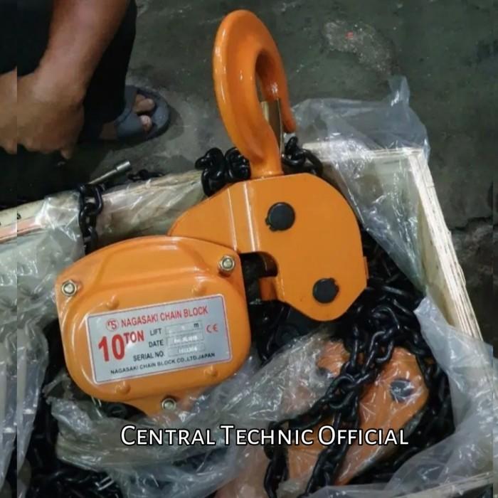 Jual Chain Block 10 Ton x 8 meter Takel NAGASAKI Japan Manual Chain ...