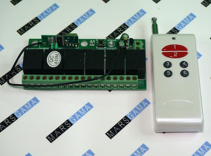 Jual Wireless Relay Remote RF 6CH 24V 10A 433MHz Programable - Kab ...
