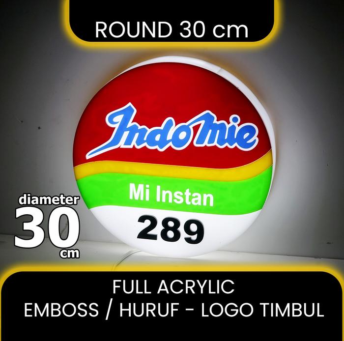 Jual 30cm Emboss Minimalis Sign Box I Neon Box Round Huruf Timbul ...