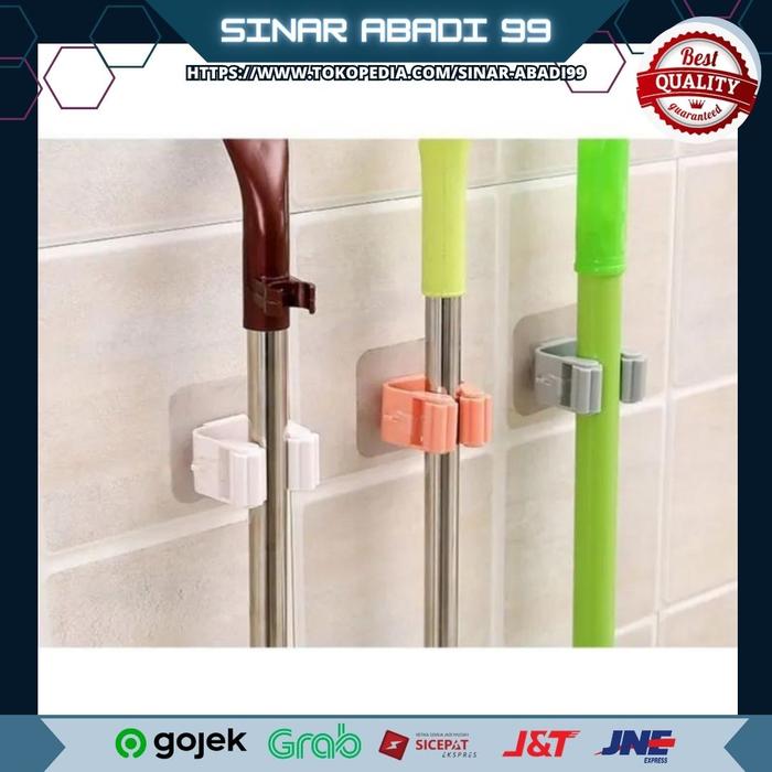 Jual Gantungan Sapu Pel Hanger Holder Alat Penjepit Tempelan Dinding ...