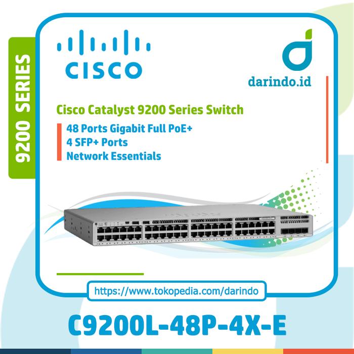 Jual Cisco C9200L-48P-4X-E Catalyst 9200 Series Switch + Smart Net - 2 ...