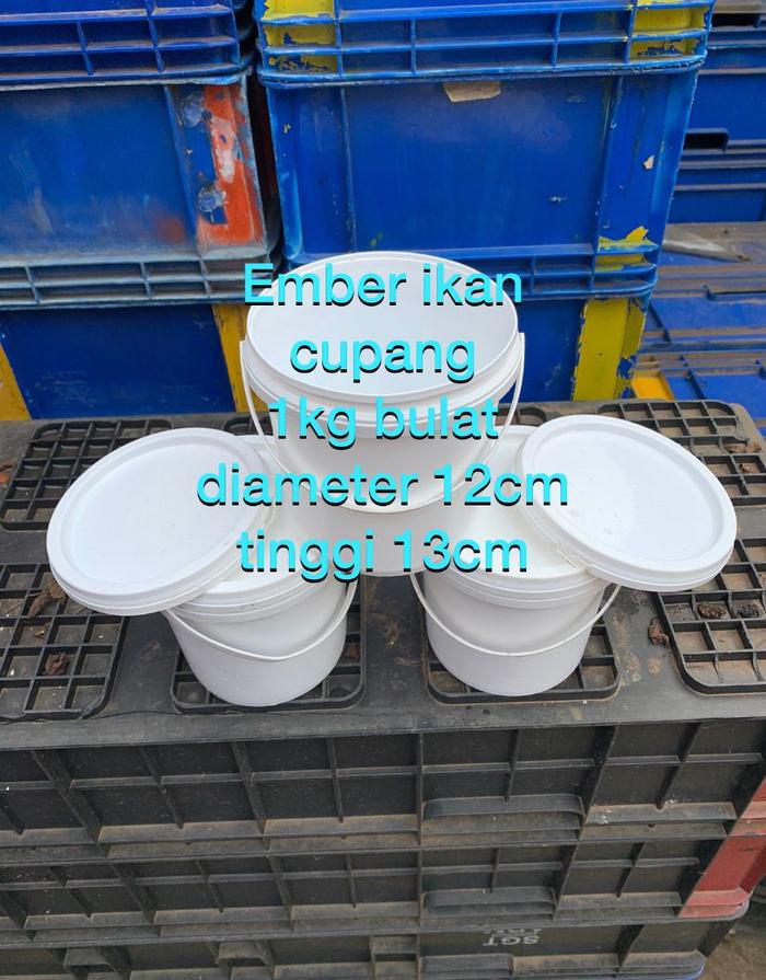 Jual ember bekas es krim 1kg bulat ember ice cream 1kg bulat plus tutup ...