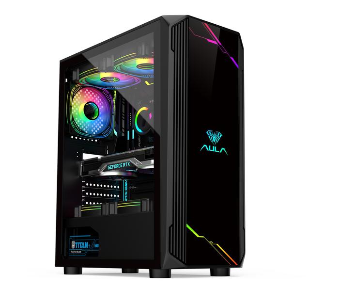 Promo Casing PC Gaming / Komputer Gaming AULA FZ016 include 3 fans RGB ...