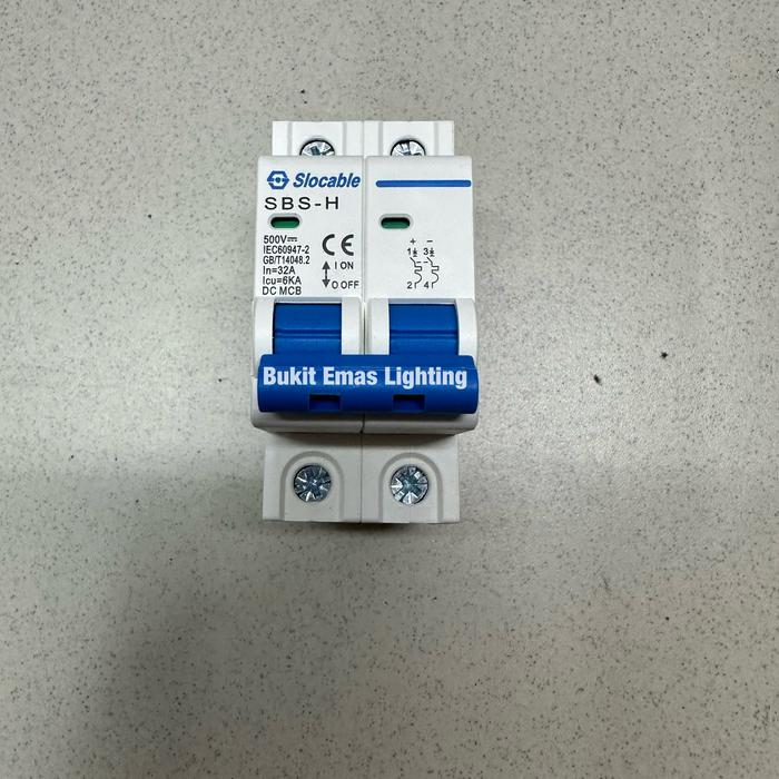 Jual MCB DC 2 Pole 32A 500V Type SBS-H Slocable - Jakarta Barat - Bukit Emas Lighting | Tokopedia