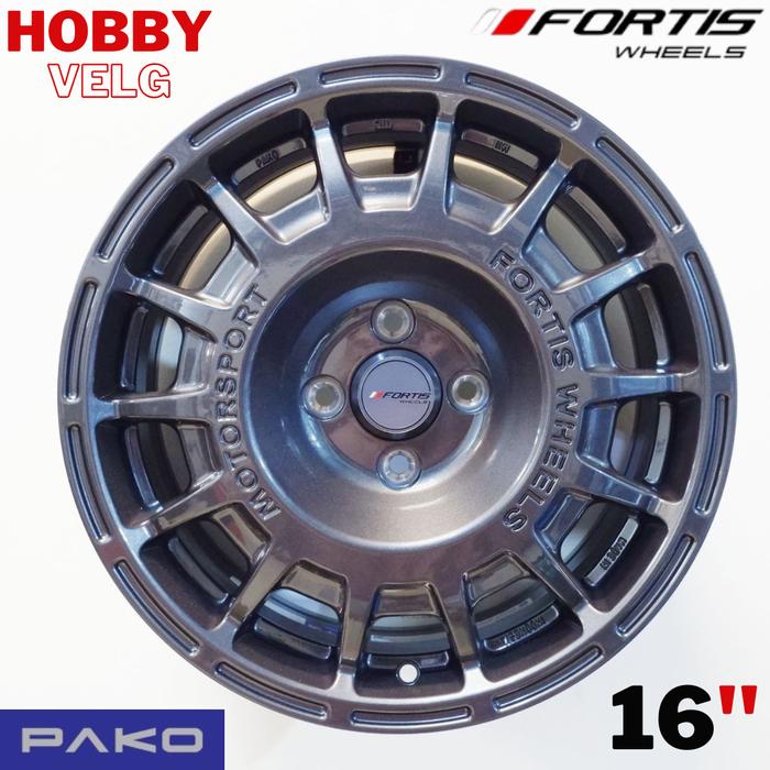 Jual VELG MOBIL FORTIS WHEELS BY PAKO PRW 16 R16 x 7 4H 100 ET 38 DARK ...