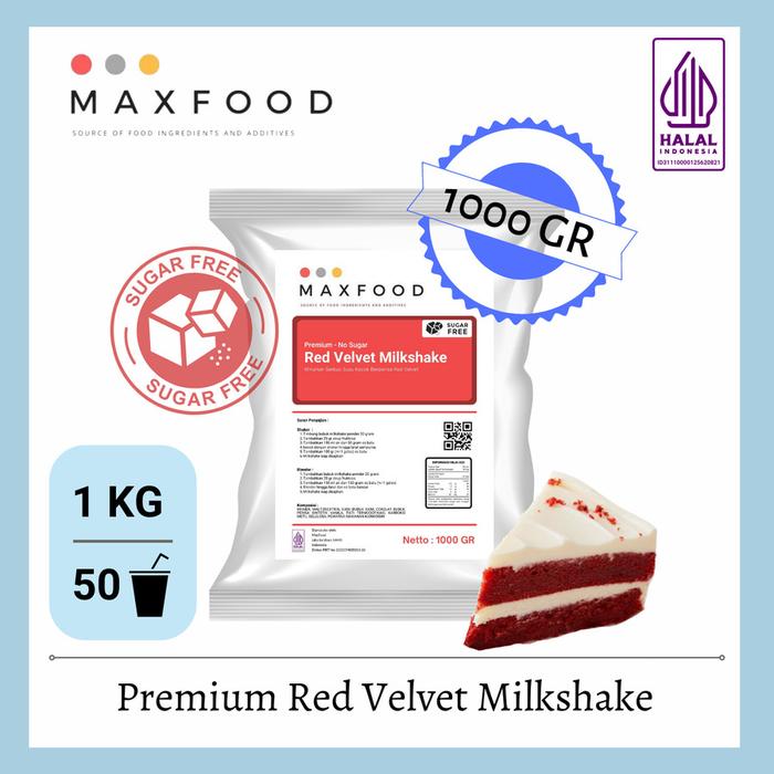 Jual 1KG PREMIUM NO SUGAR RED VELVET / BUBUK MILKSHAKE RED VELVET ...