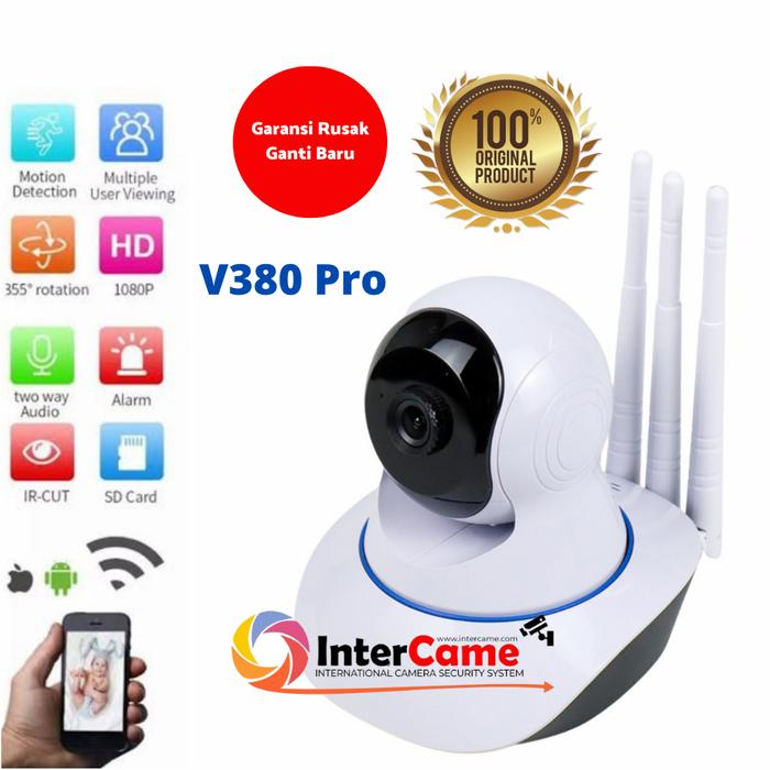Promo Camera wifi Robot V380 Pro IP CAMERA 3 ANTENA CCTV Wifi Muter 360 ...