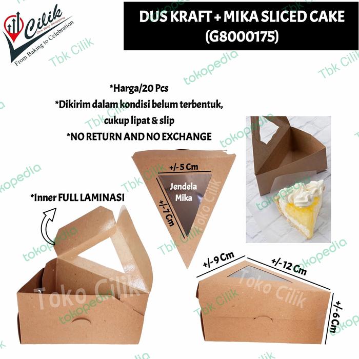 Jual dus+box+kemasan+packaging+kraft+corrugated+sliced+dessert+kue+cake ...