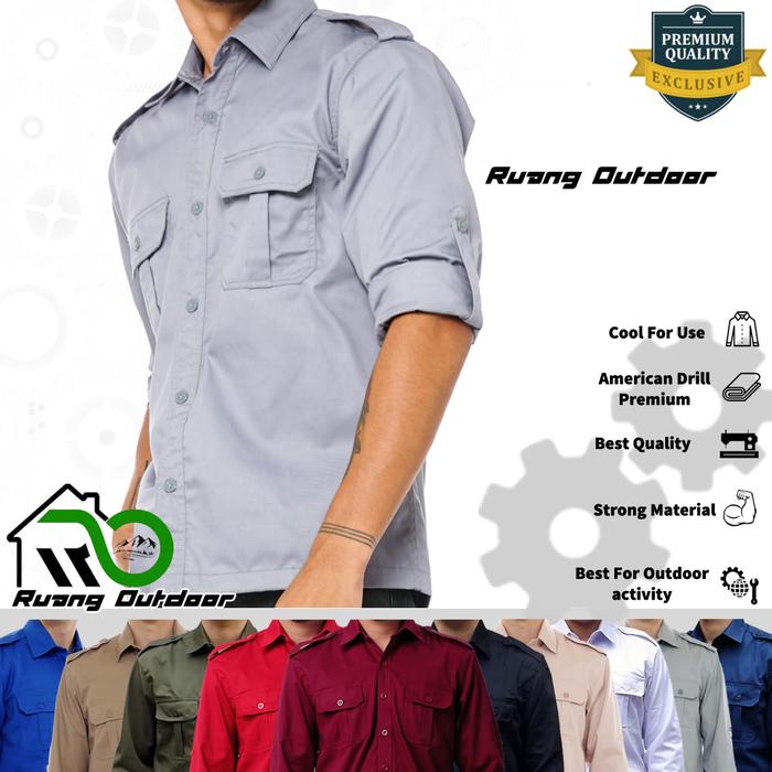 Promo Baju Kemeja PDL PDH Lengan Panjang Outdoor Tactical Militer Hijau ...