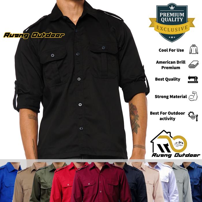 Promo Baju Kemeja PDL PDH Lengan Panjang Outdoor Tactical Militer Hijau ...