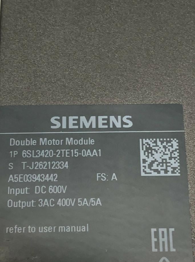 Jual Siemens Sinamics / 6Sl3420-2Te15-0Aa1 / Fs:A / Double Motor Module - Jakarta Barat - Armada ...