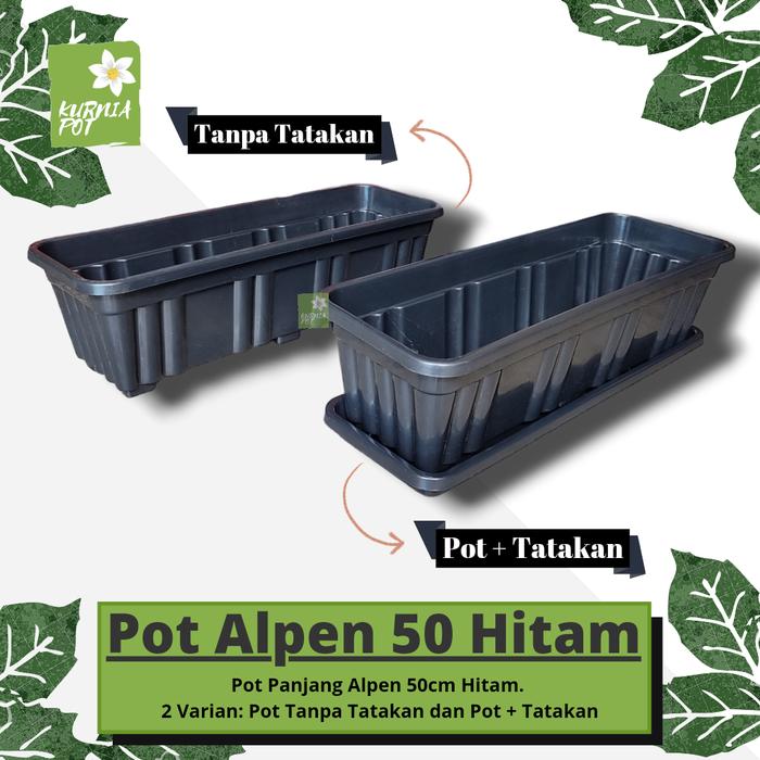 Jual Pot Panjang Tanaman Bunga ALPEN 50 Hitam Ruplas Persegi ...