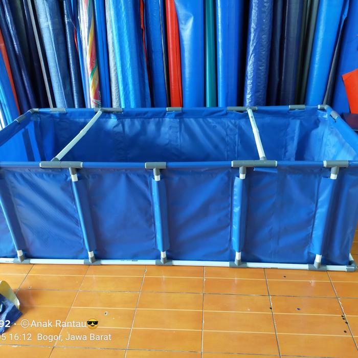 Jual kolam pipa fullset 3x1x80 PVC Orchid semi karet rangka 1inch ...