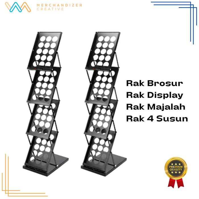 Jual Rak Brosur / Rak Display Portable / Rak Lipat 4 Susun besi Warna ...