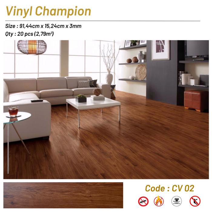Jual Vinyl Flooring Merk Champion @2,79m2 Harga PROMO Terpasang 150K/m2 ...