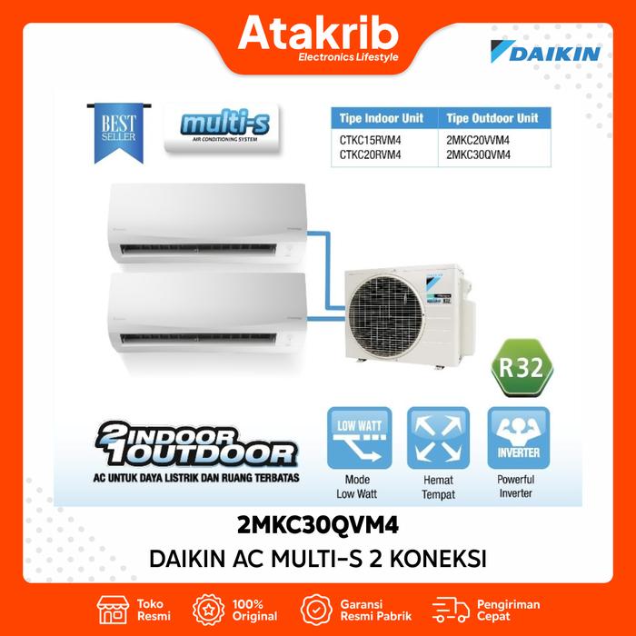 Promo DAIKIN AC MULTI-S 2 KONEKSI 2MKC30QVM4 (1/2PK + 1/2PK) INVERTER ...