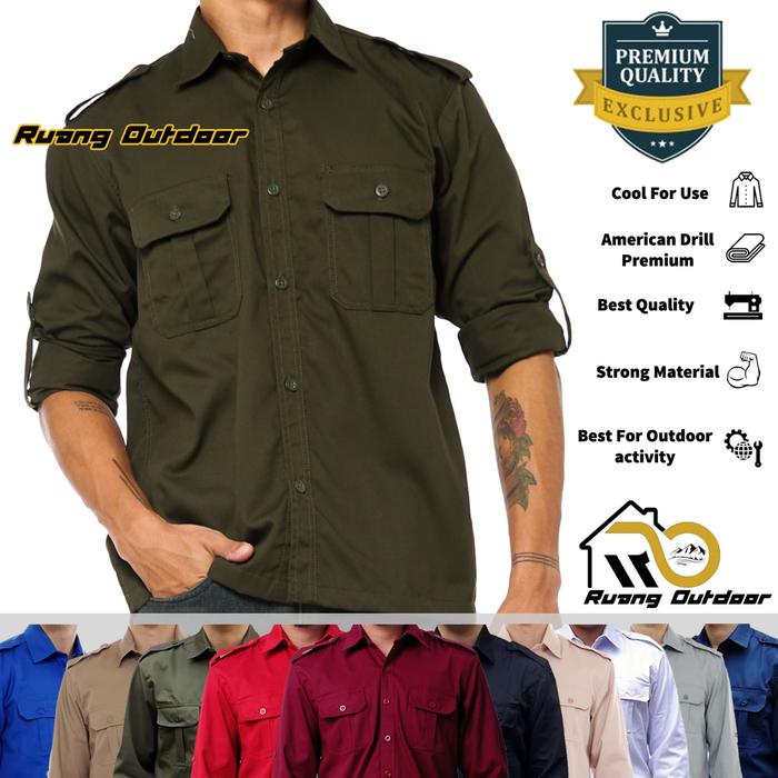Jual Kemeja PDL PDH Tactical Lengan Panjang Lapangan Gunung Dinas ASN ...